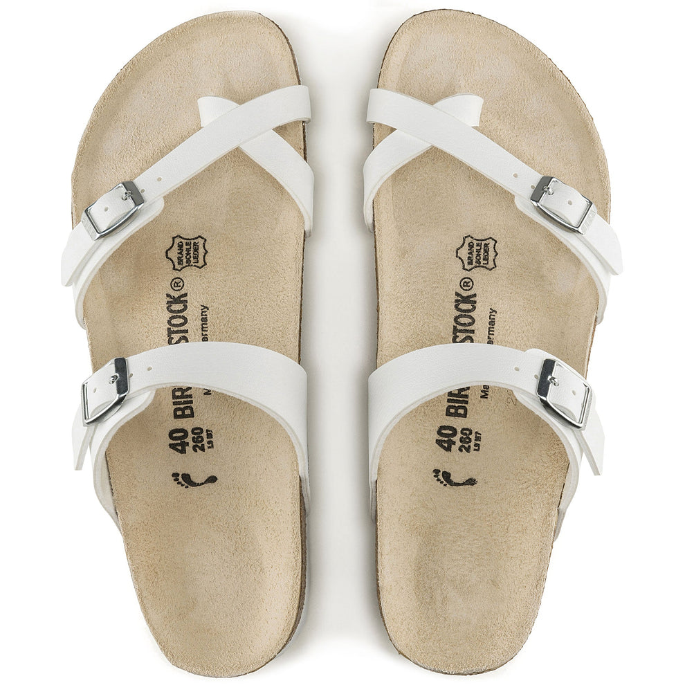 Birkenstock Mayari White Birko-Flor Narrow - 071053 – The Boots Shed